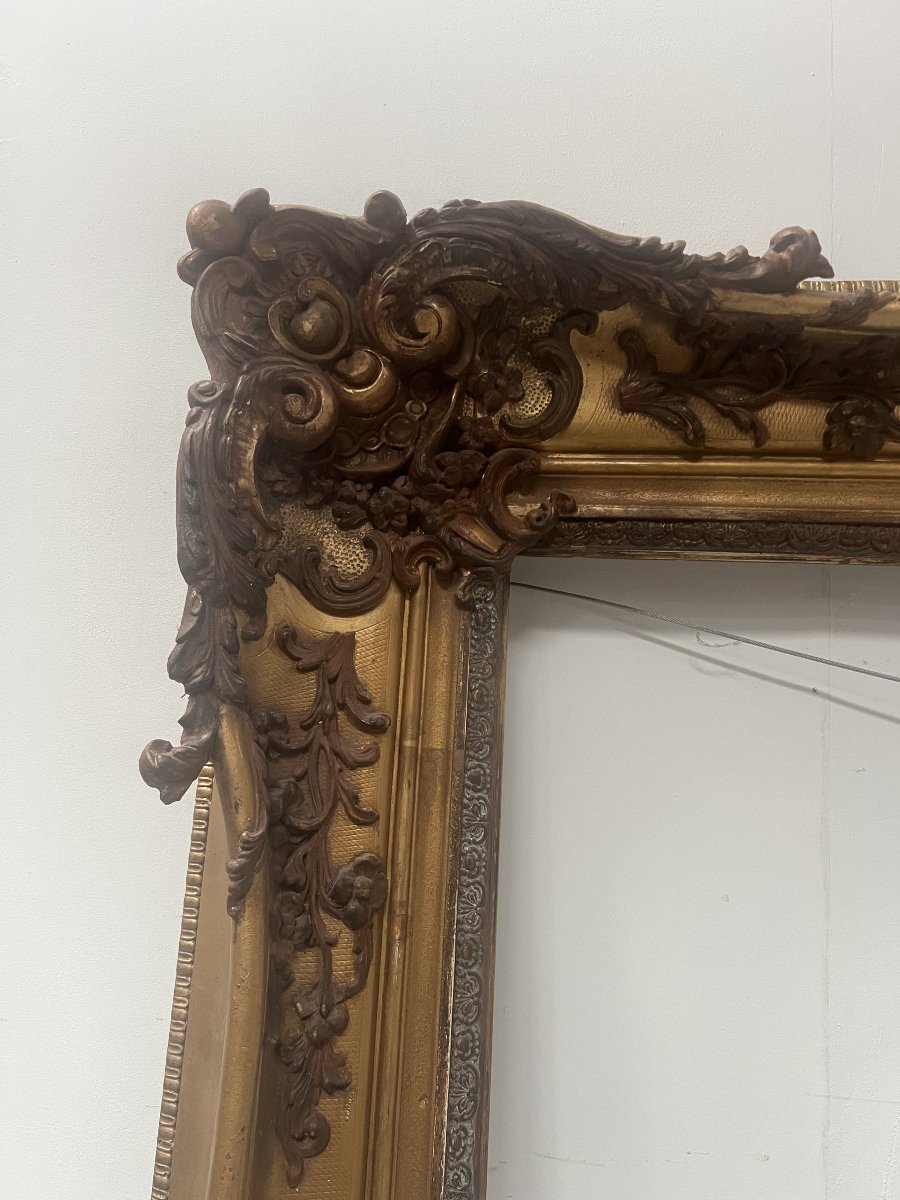 Large Antique Wooden Gilded Frame, 1800s for sale at Pamono