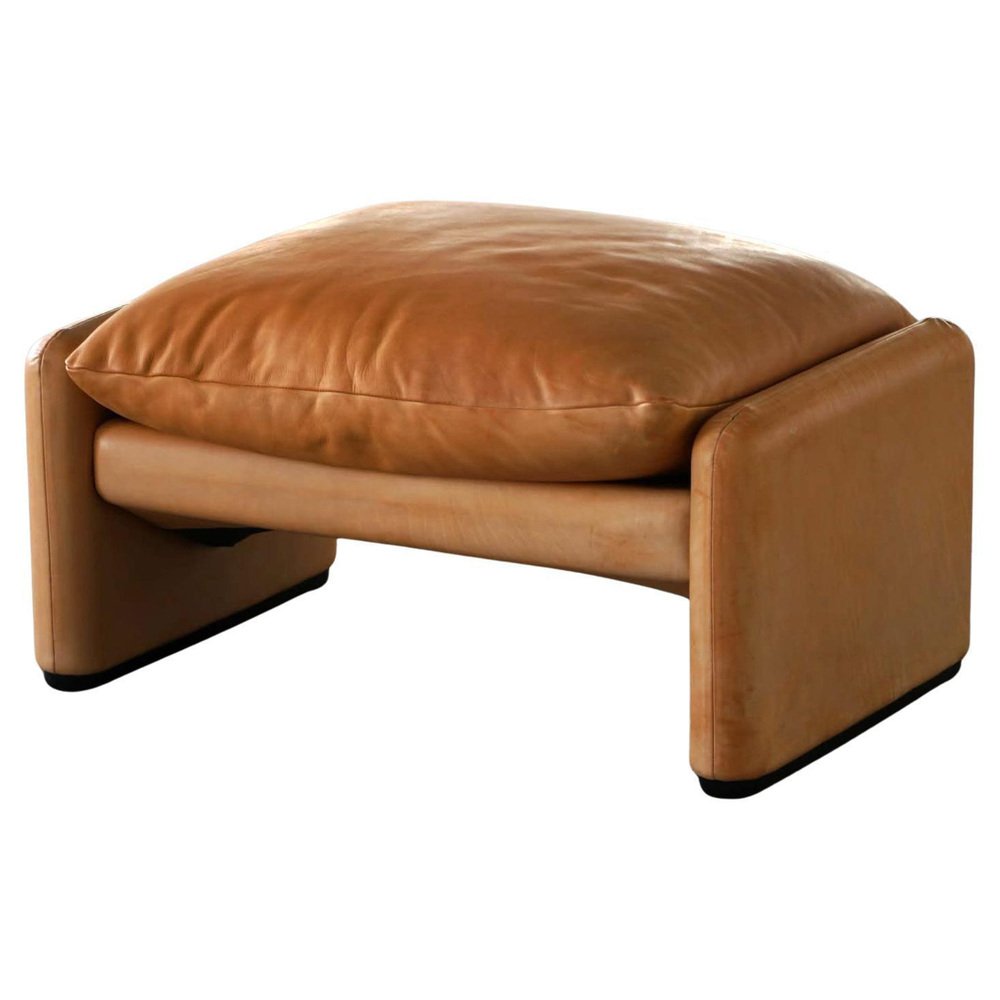 Italian Modern Maralunga Ottoman in Leather by Vico Magistretti for ...