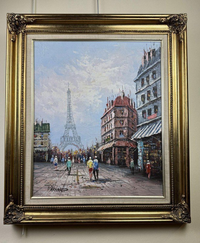 Bernard, View of the Eiffel Tower in Paris, 1970s, Oil on Canvas ...