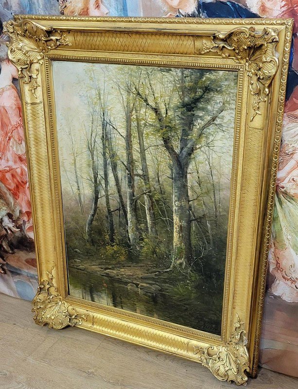 Louis Gustave Ricard, River in the Undergrowth, Oil on Canvas, Framed ...