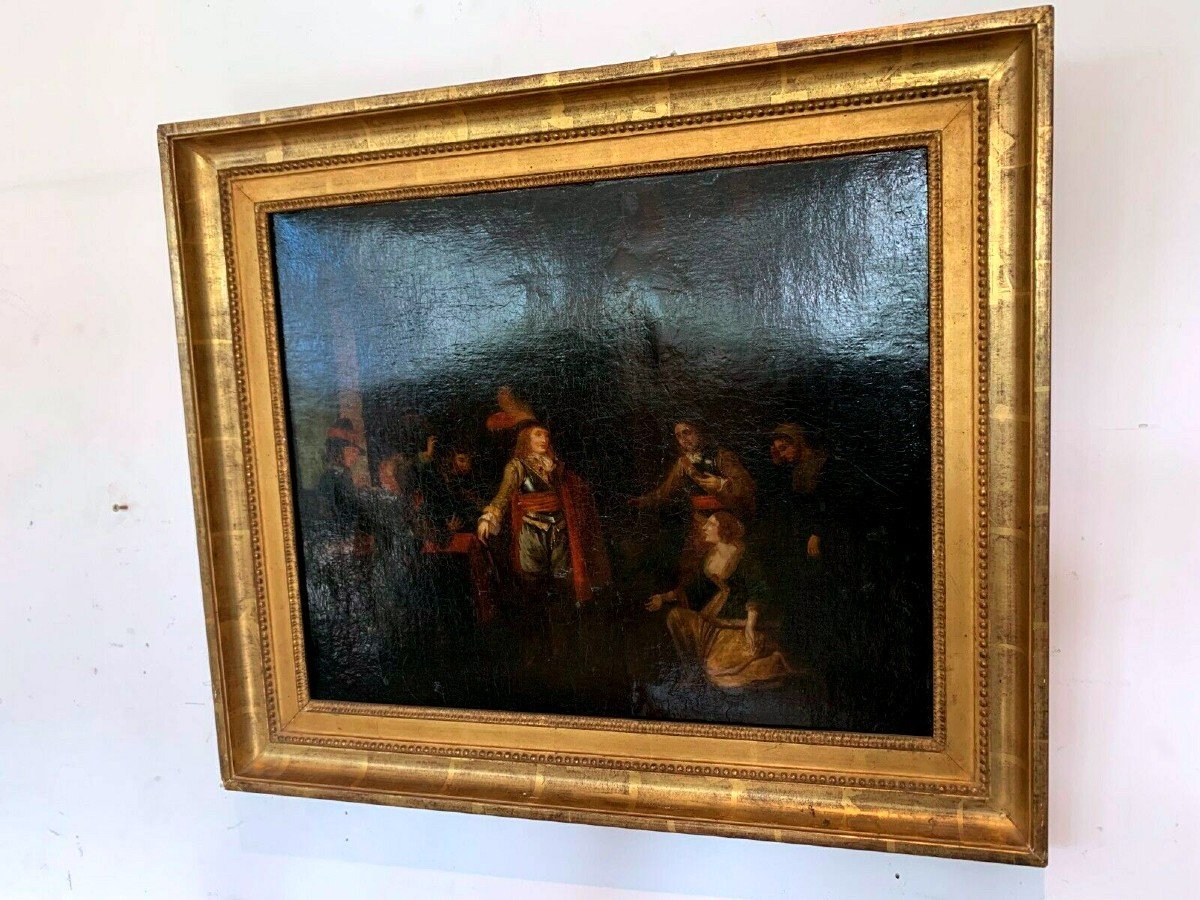Animated Scene of Characters, 19th Century, Oil on Canvas, Framed for ...