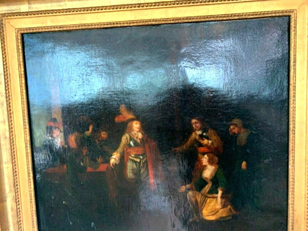 Animated Scene of Characters, 19th Century, Oil on Canvas, Framed for ...