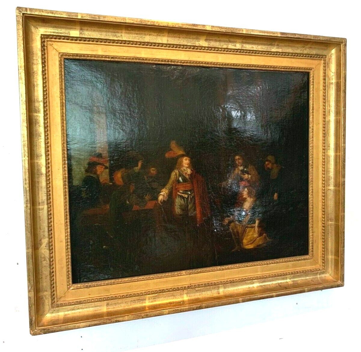Animated Scene of Characters, 19th Century, Oil on Canvas, Framed for ...