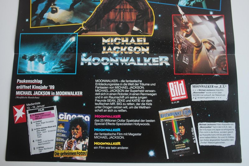 Double-Sided Michael Jackson: Moonwalker Movie Poster, 1989 for sale at ...