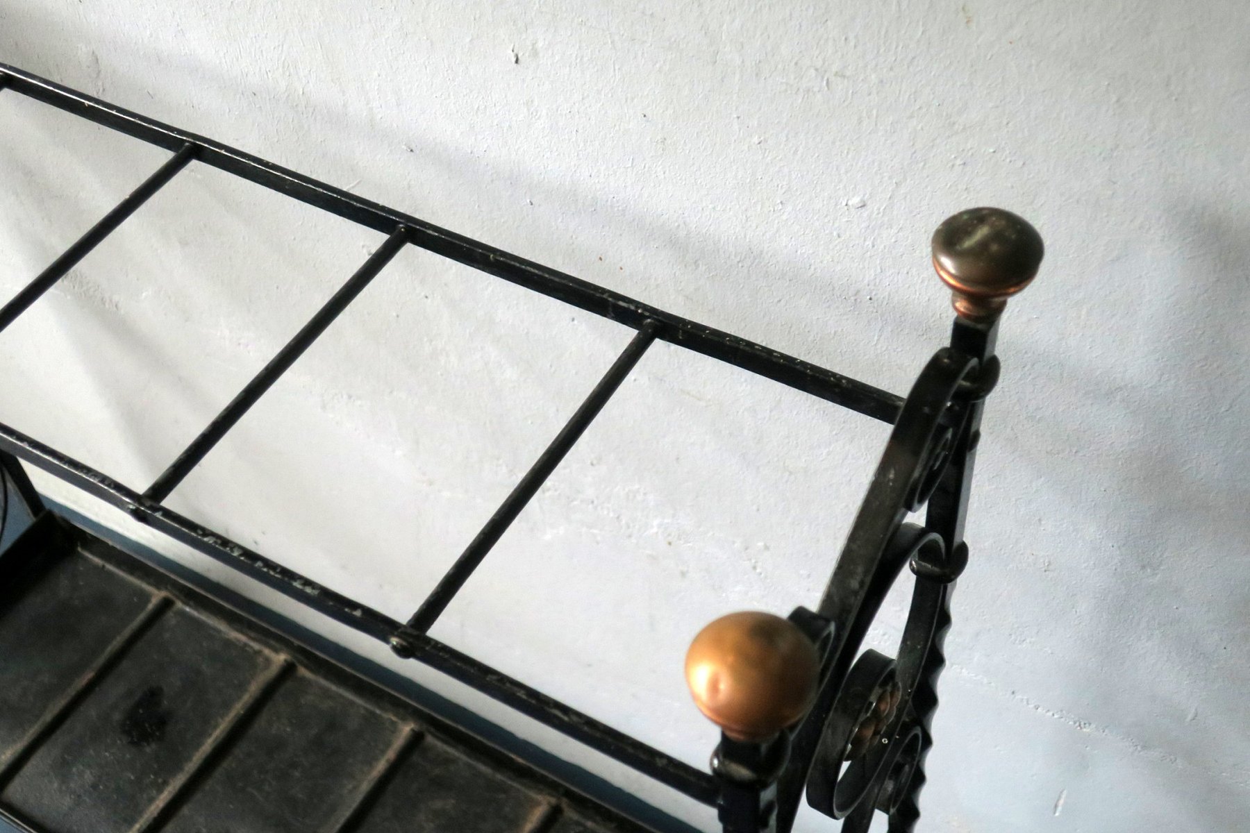 Wrought Iron and Brass Umbrella Stand, 1890s for sale at Pamono