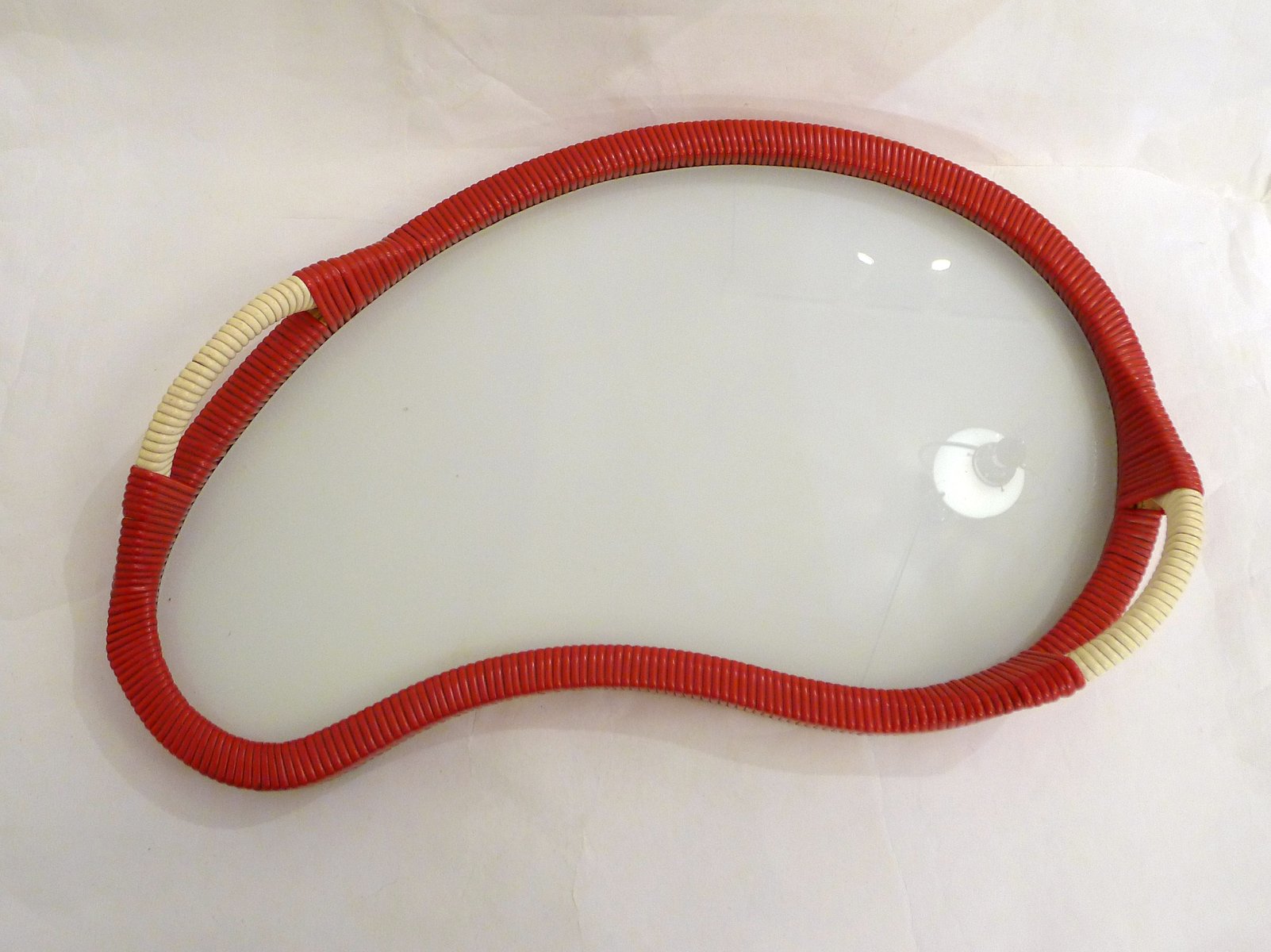 Large Bean-Shaped Serving Tray with Plastic Scoubidou Threads, 1950s ...