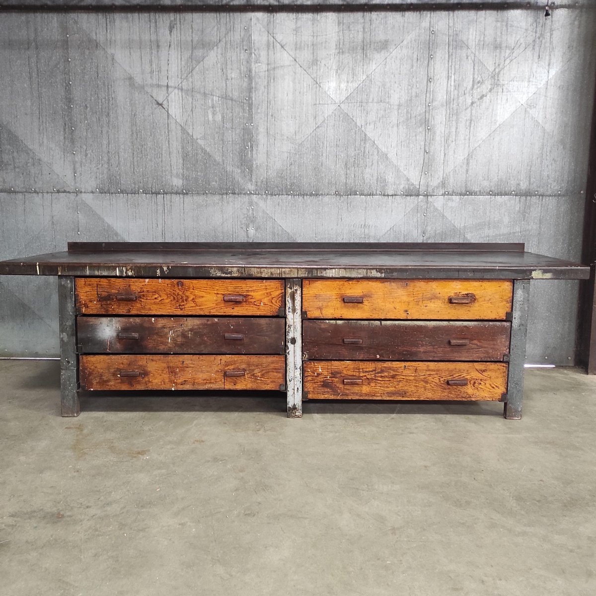 Industrial Workbench in Steel and Wood, 1960s for sale at Pamono