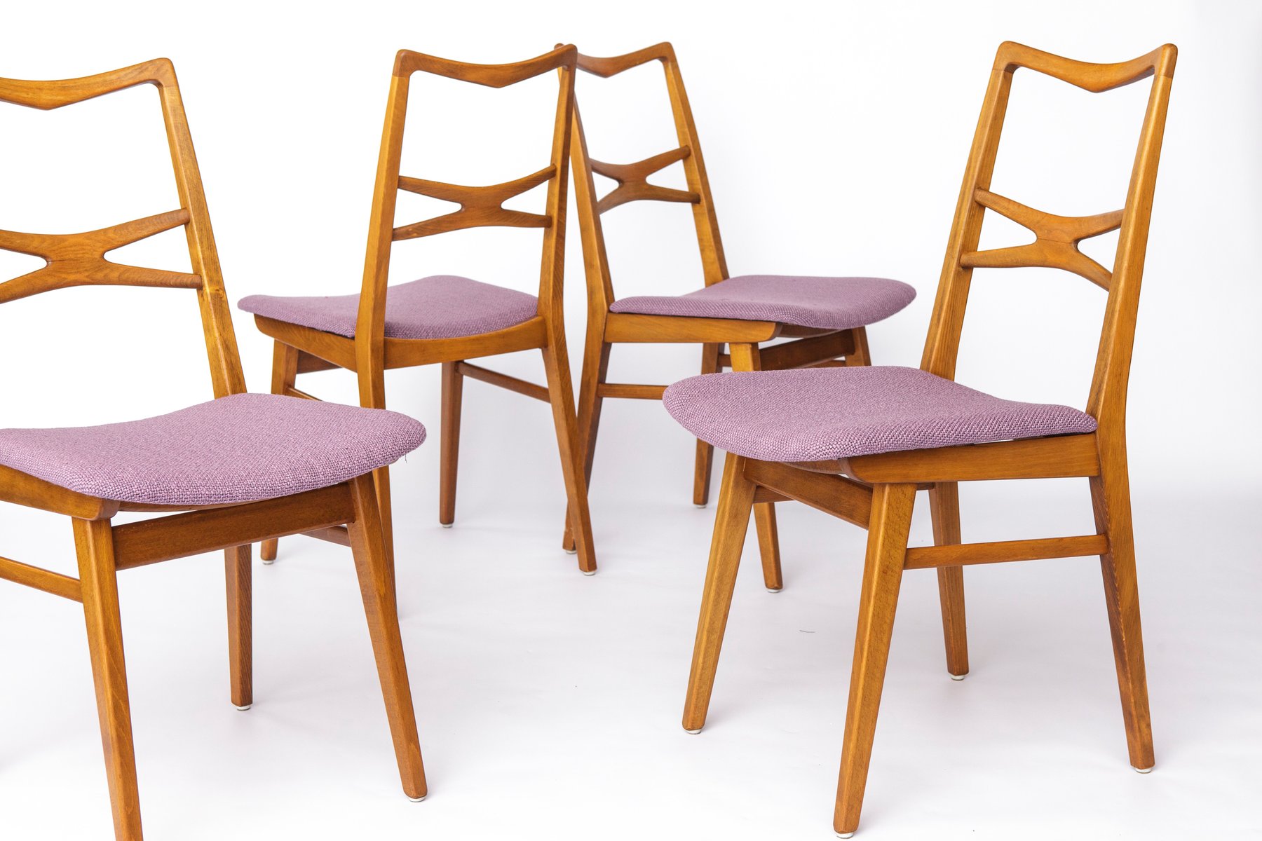 Vintage German Dining Chairs with Beechwood Frames, 1970s, Set of 4 for ...