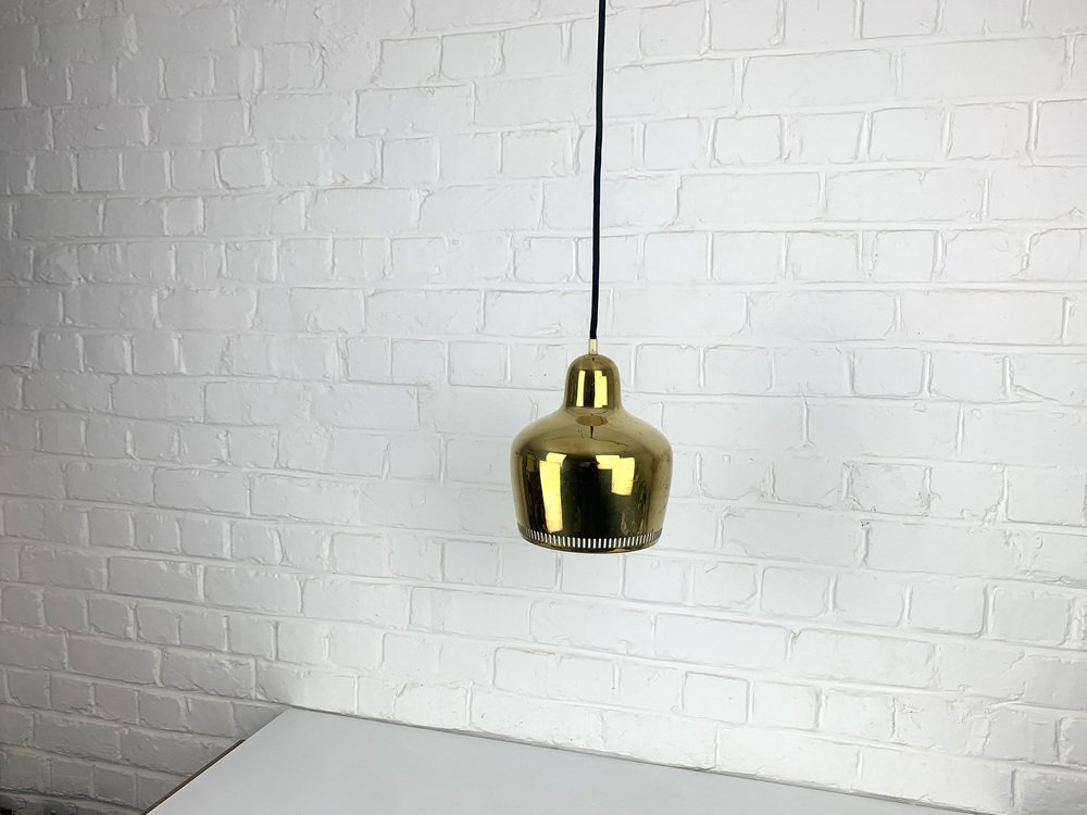 Golden Bell Pendant Lamp in Brass by Alvar Aalto for Louis Poulsen ...