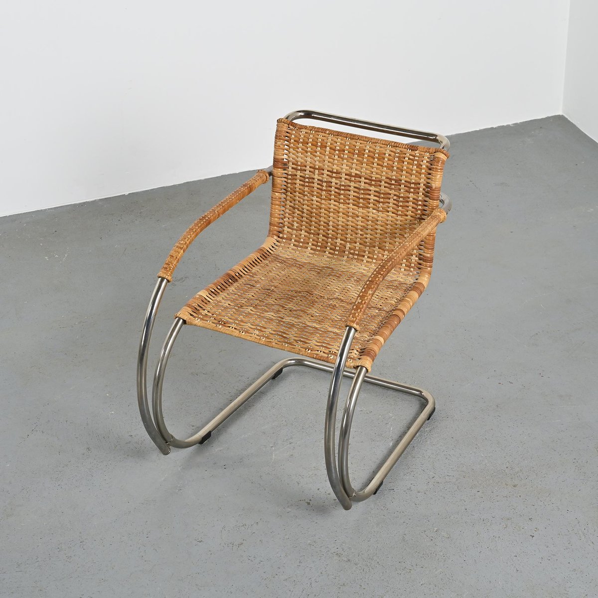 D42 Armchair in Tubular Steel and Cane by Ludwig Mies van der Rohe for ...