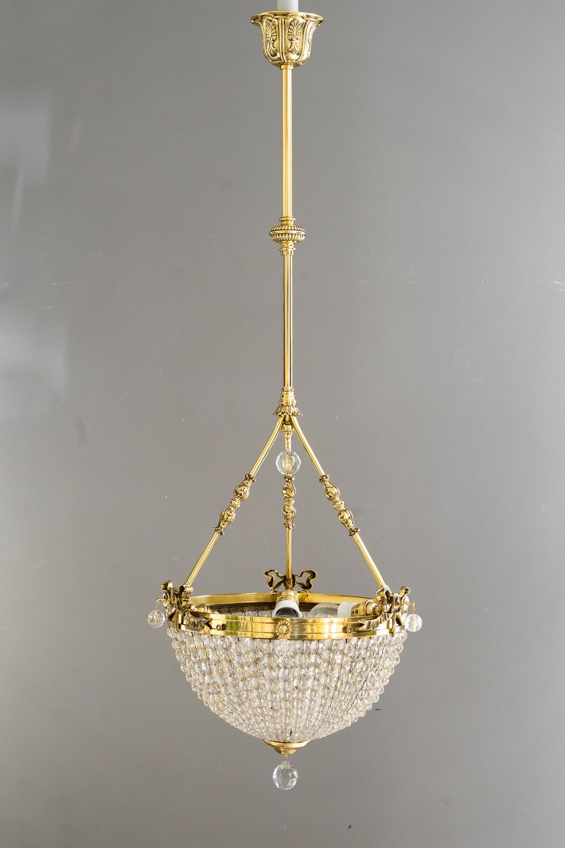 Historistic Crystal Basket Chandelier, Vienna, Austria, 1890s for sale ...