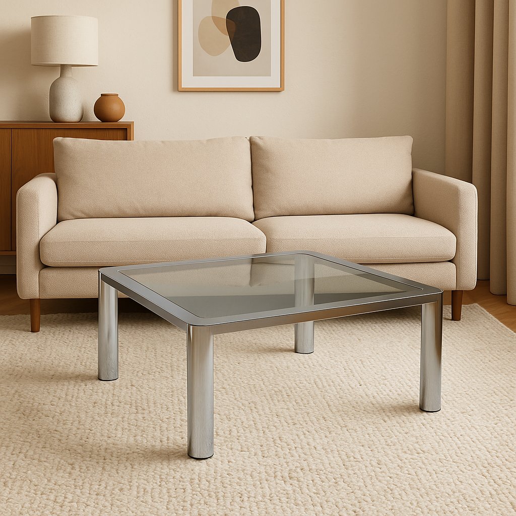 Space Age Chrom Couchtisch von Cinova, 1970er bei Pamono kaufen