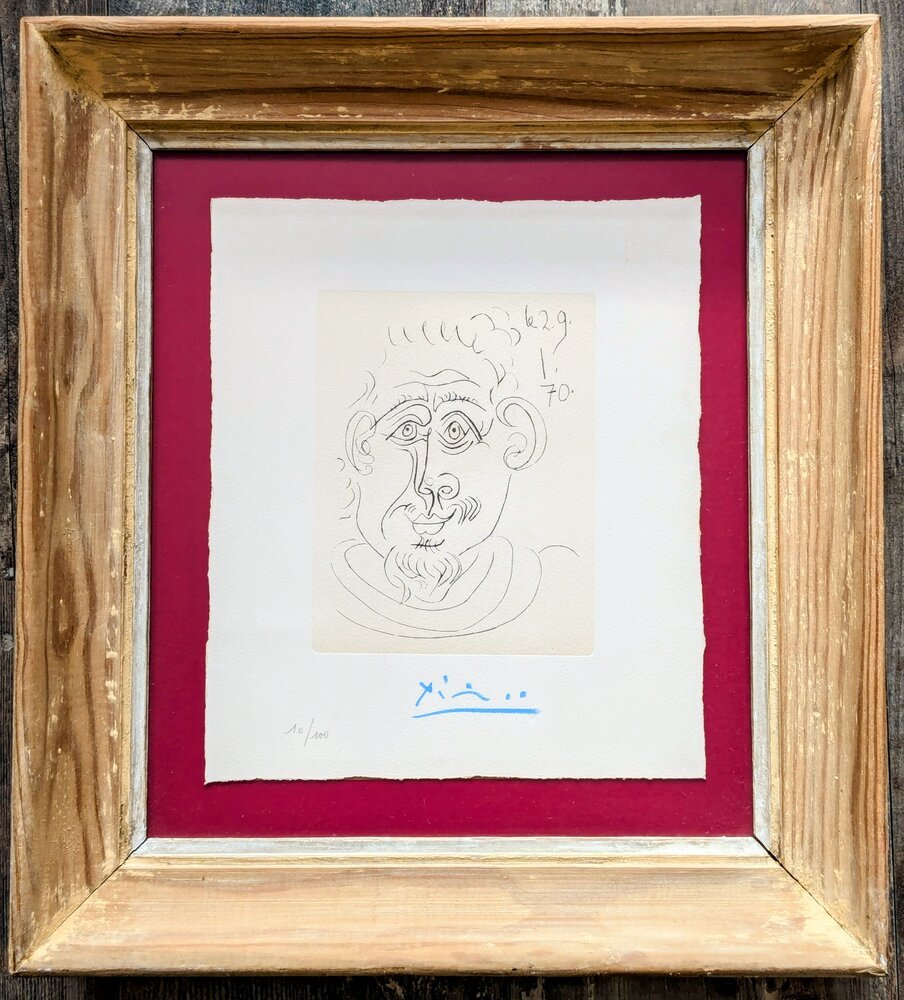 Pablo Picasso, Portrait of a Man with a Goatee, Hand-Signed Engraving ...