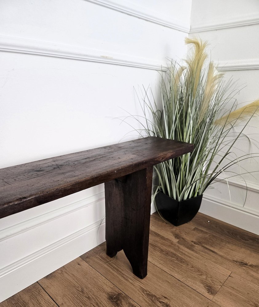 Antique Italian Rustic Wooden Bench, 1890s for sale at Pamono