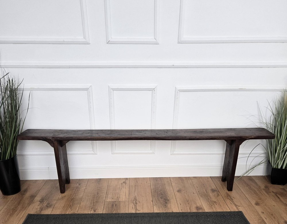 Antique Italian Rustic Wooden Bench, 1890s for sale at Pamono