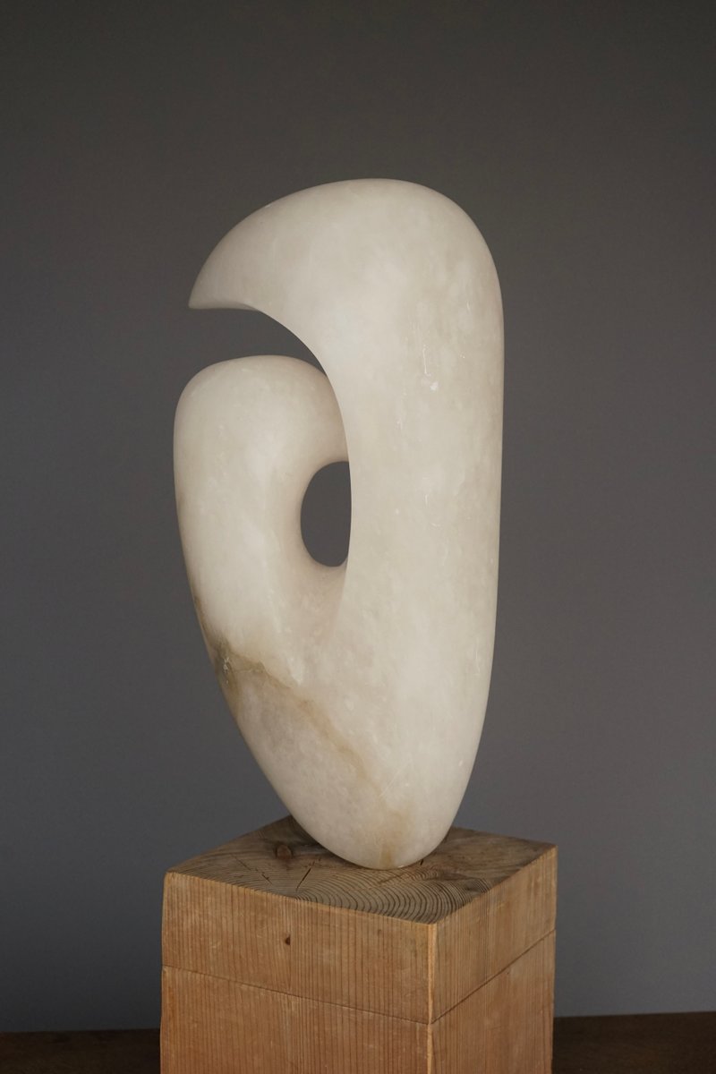 Large Abstract Sculpture, 1970s, Alabaster with Pine Base for sale at ...