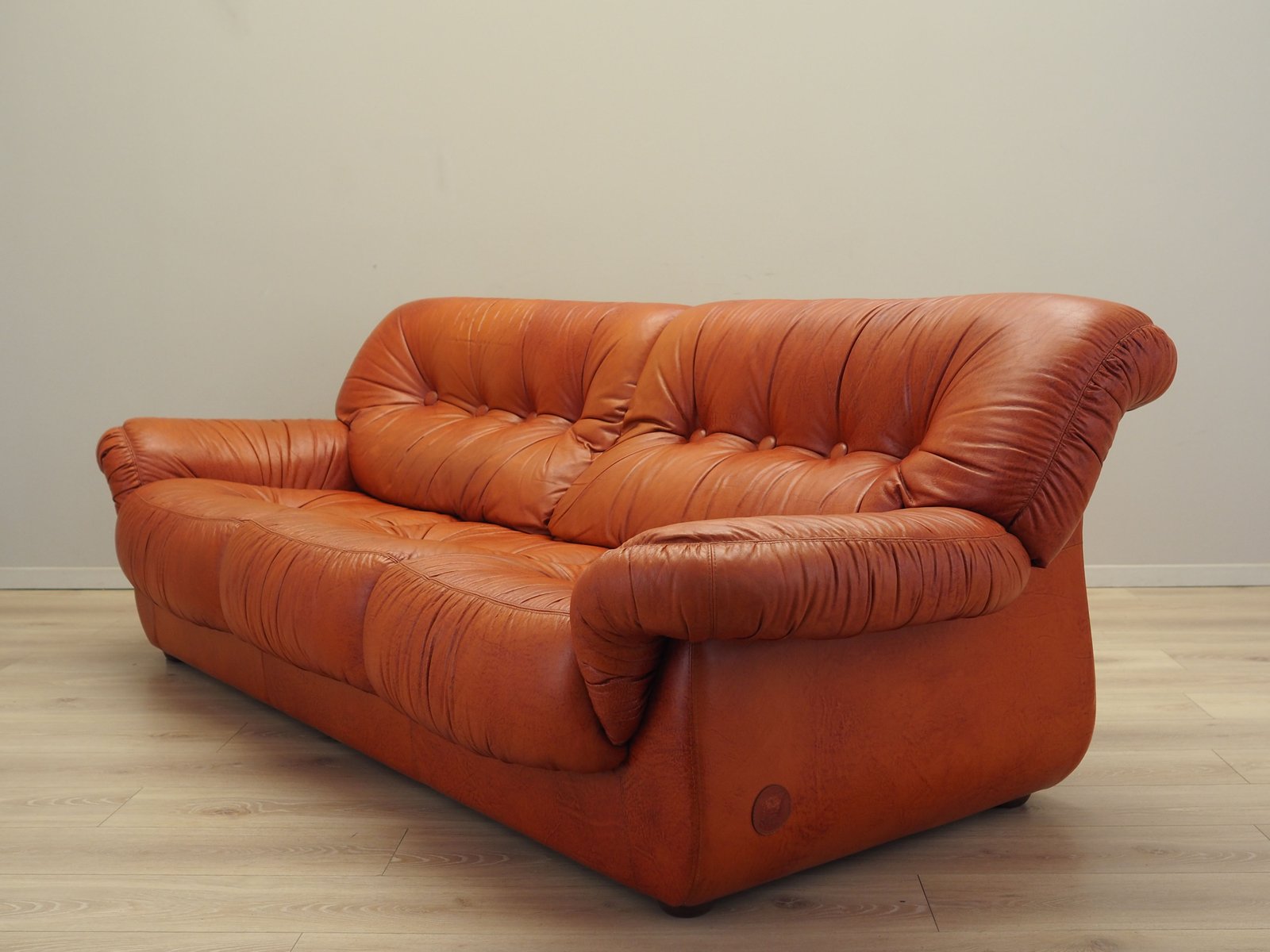Italian Red Leather Sofa from Pellerossi, 1970s for sale at Pamono