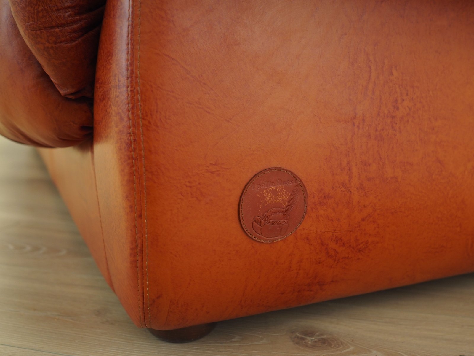 Italian Red Leather Sofa from Pellerossi, 1970s for sale at Pamono