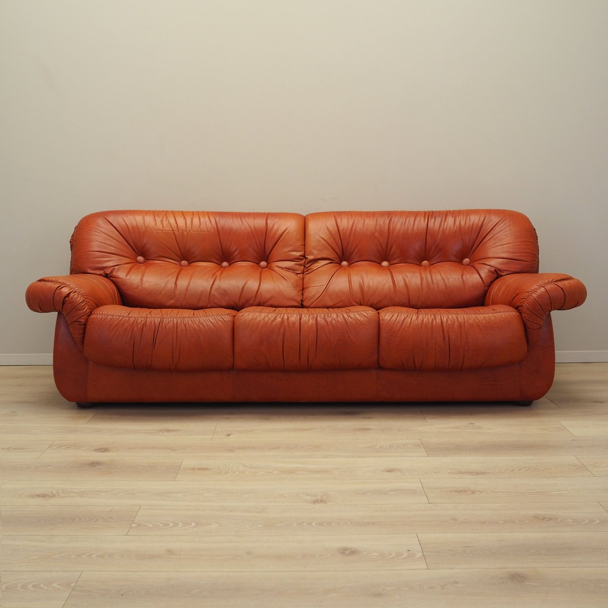 Italian Red Leather Sofa from Pellerossi, 1970s for sale at Pamono