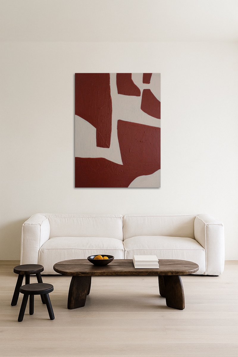 Bodasca, Composition abstraite Organic 2 Terracotta, 2025, Acrylique sur Toile en vente sur Pamono