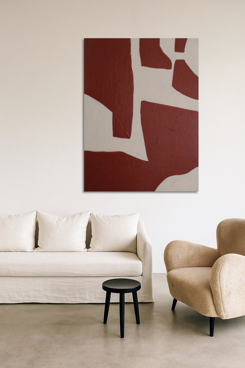 Bodasca, Composition abstraite Organic 2 Terracotta, 2025, Acrylique sur Toile en vente sur Pamono