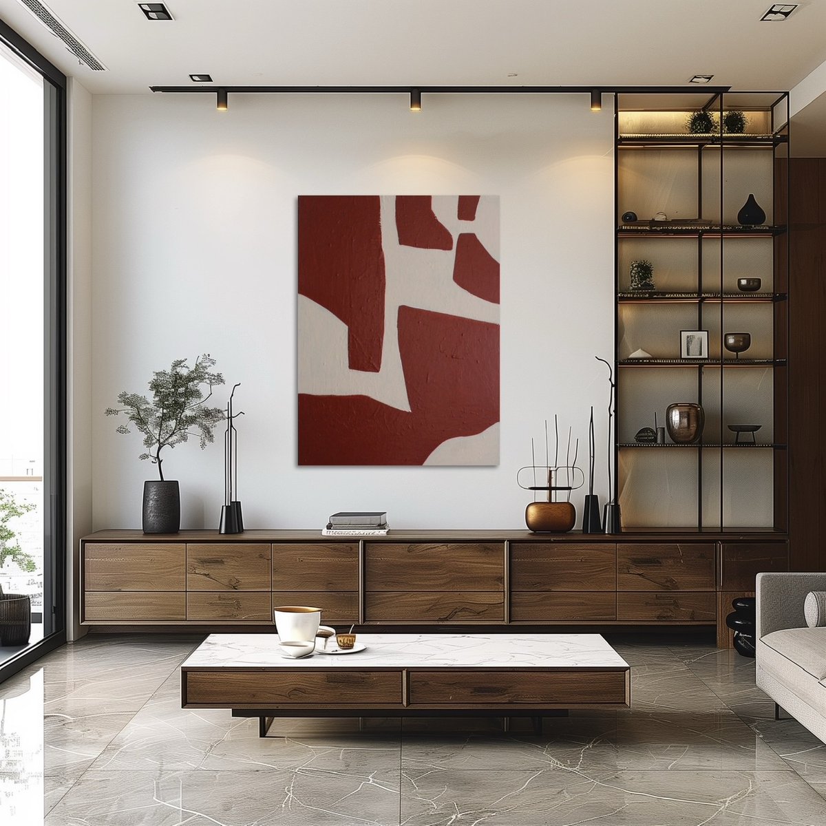 Bodasca, Composition abstraite Organic 2 Terracotta, 2025, Acrylique sur Toile en vente sur Pamono