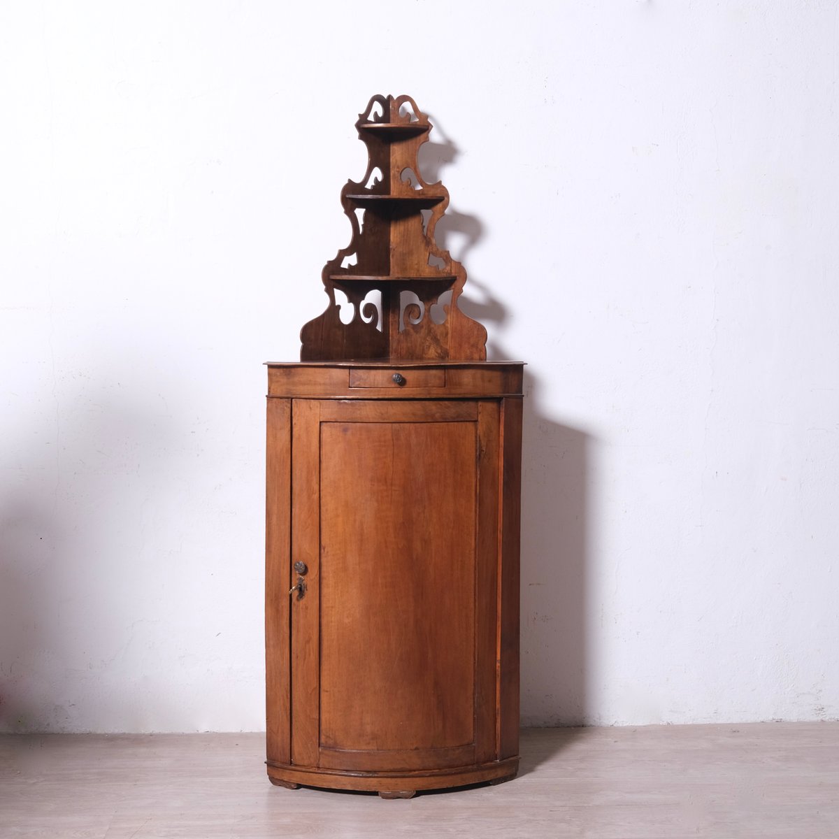 19th Century Walnut Corner Cabinet with Louis Philippe Stand, Italy ...