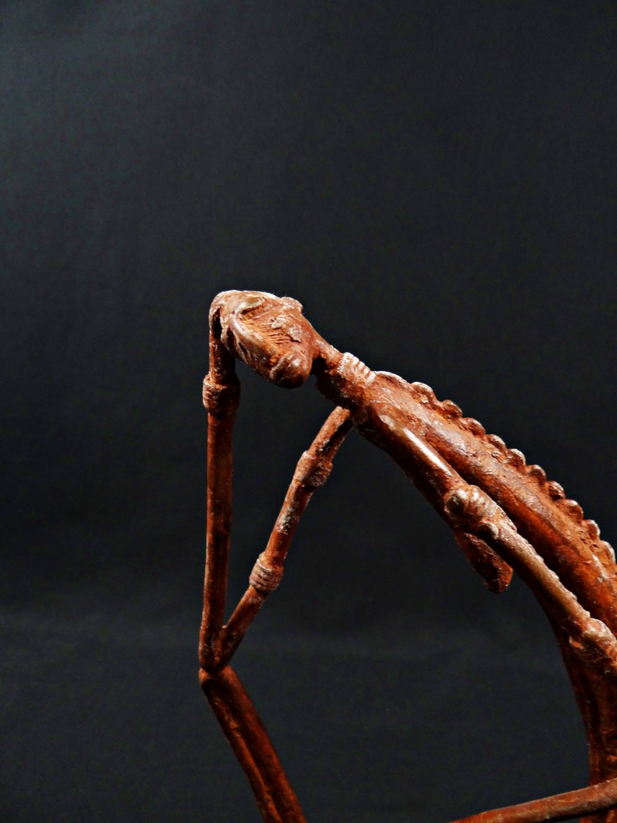 Dogon Nommo Bronze Statue with Brown Patina and Red Highlights, Mid ...