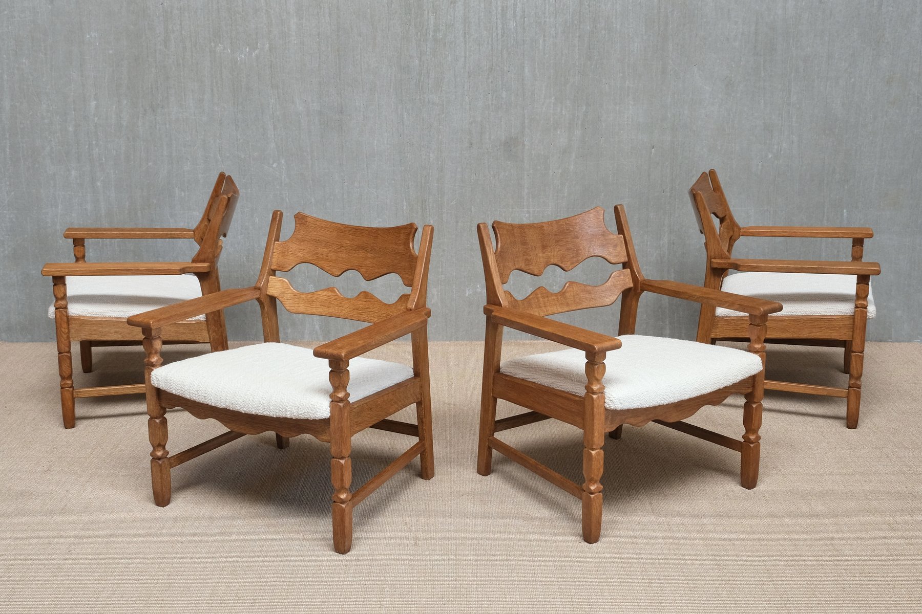 Razorblade Armchairs by Henning Kjærnulf for EG Møbler, Denmark, 1960s ...