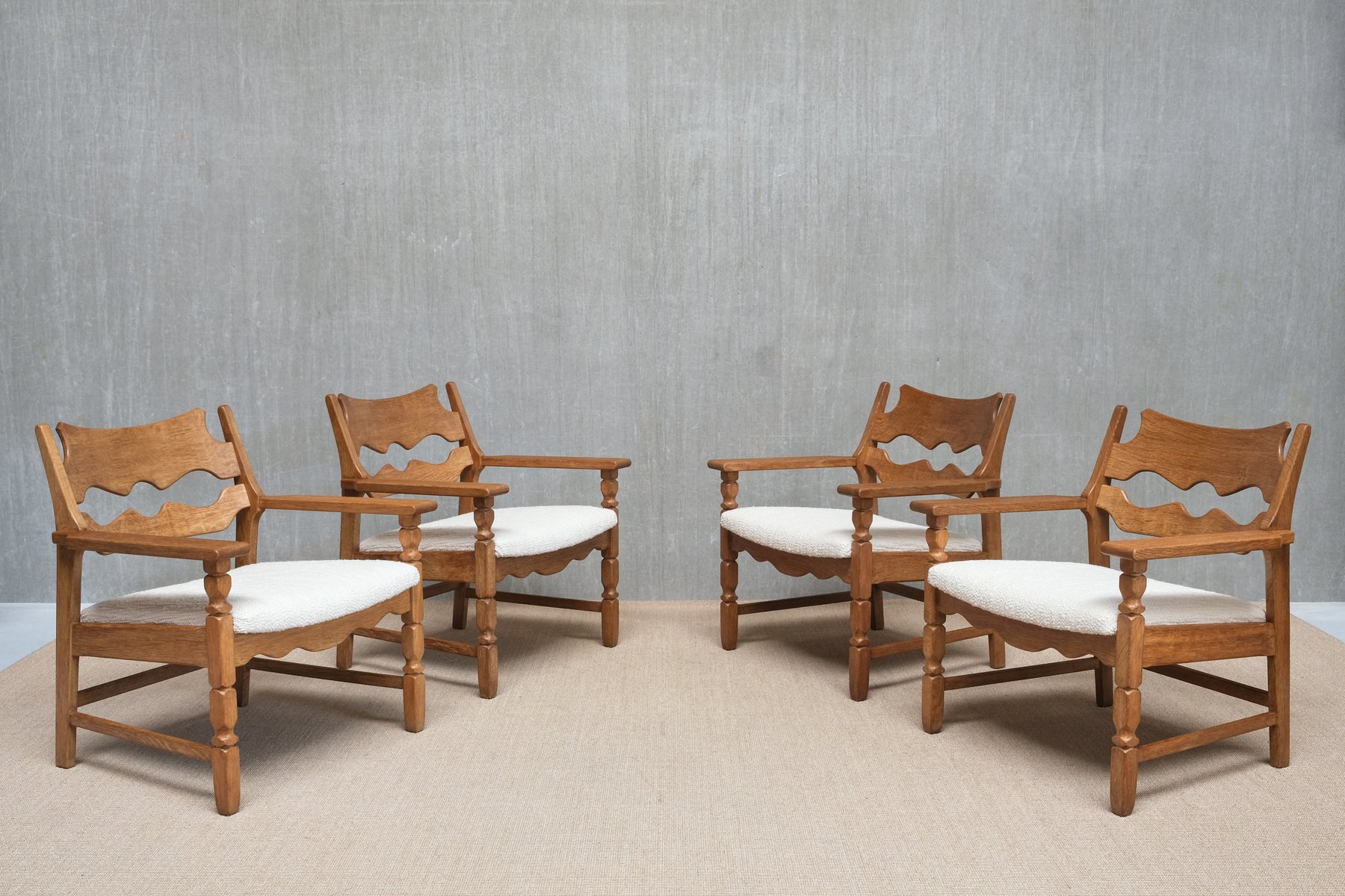 Razorblade Armchairs by Henning Kjærnulf for EG Møbler, Denmark, 1960s ...