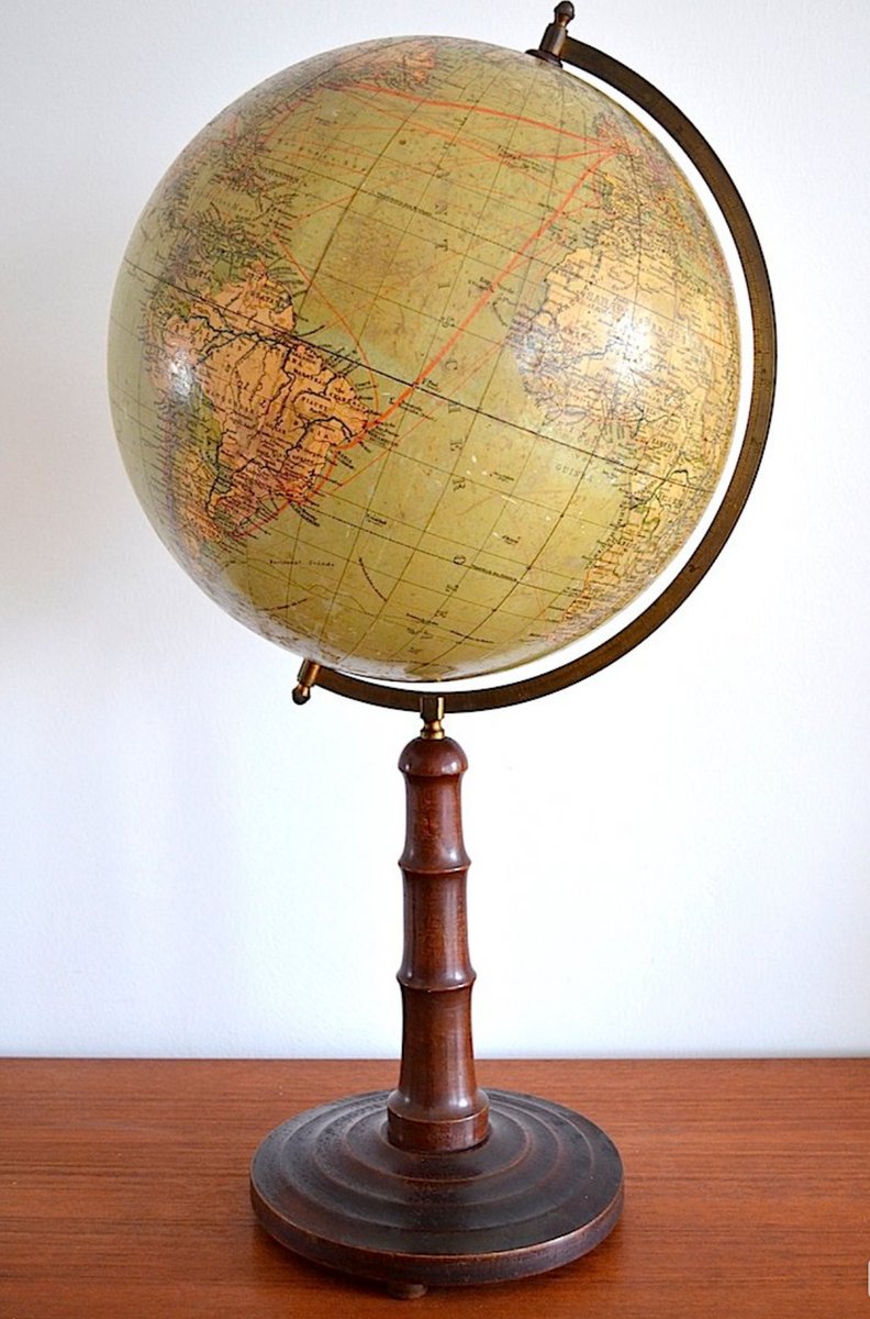 Vintage German Globe from Paul Räth & Dr. A. Krause, 1920s for sale at ...