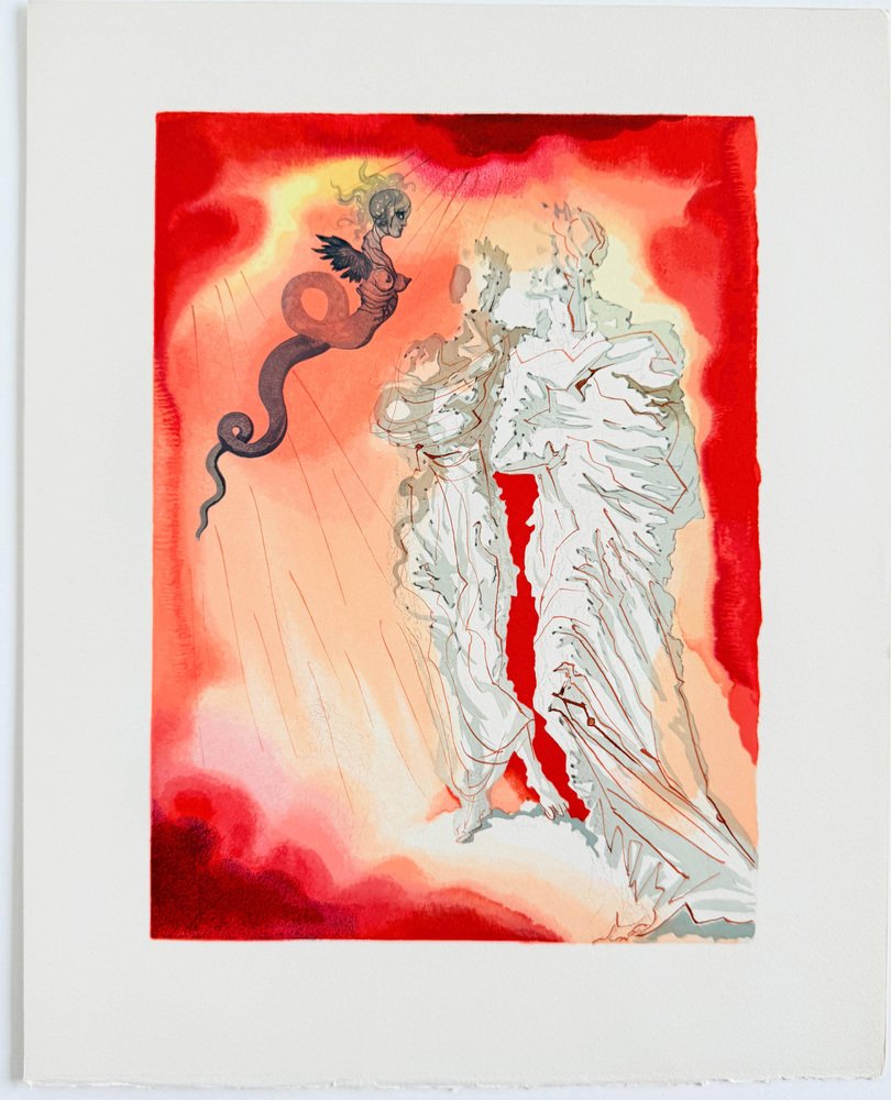 Salvador Dali, The Inferno, Canto 21: Le Diable noir, 1960, Woodcut for ...