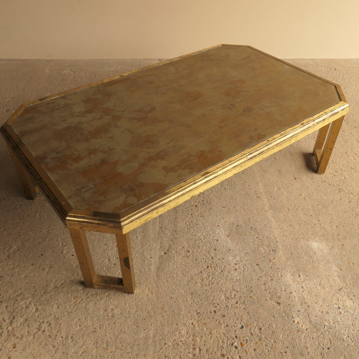 Mottled Mirrored Coffee Table, 1970s for sale at Pamono
