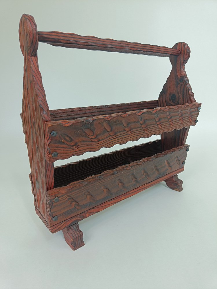 Spanish Brutalist Magazine Rack, 1970s for sale at Pamono