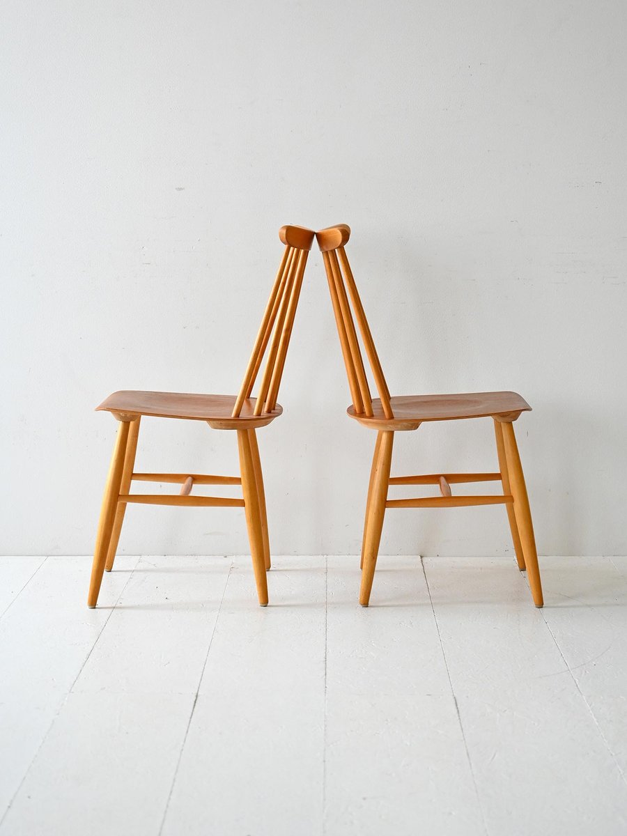 Scandinavian Fanett Chairs by Ilmari Tapiovaara for Edsby Verken, 1960s ...