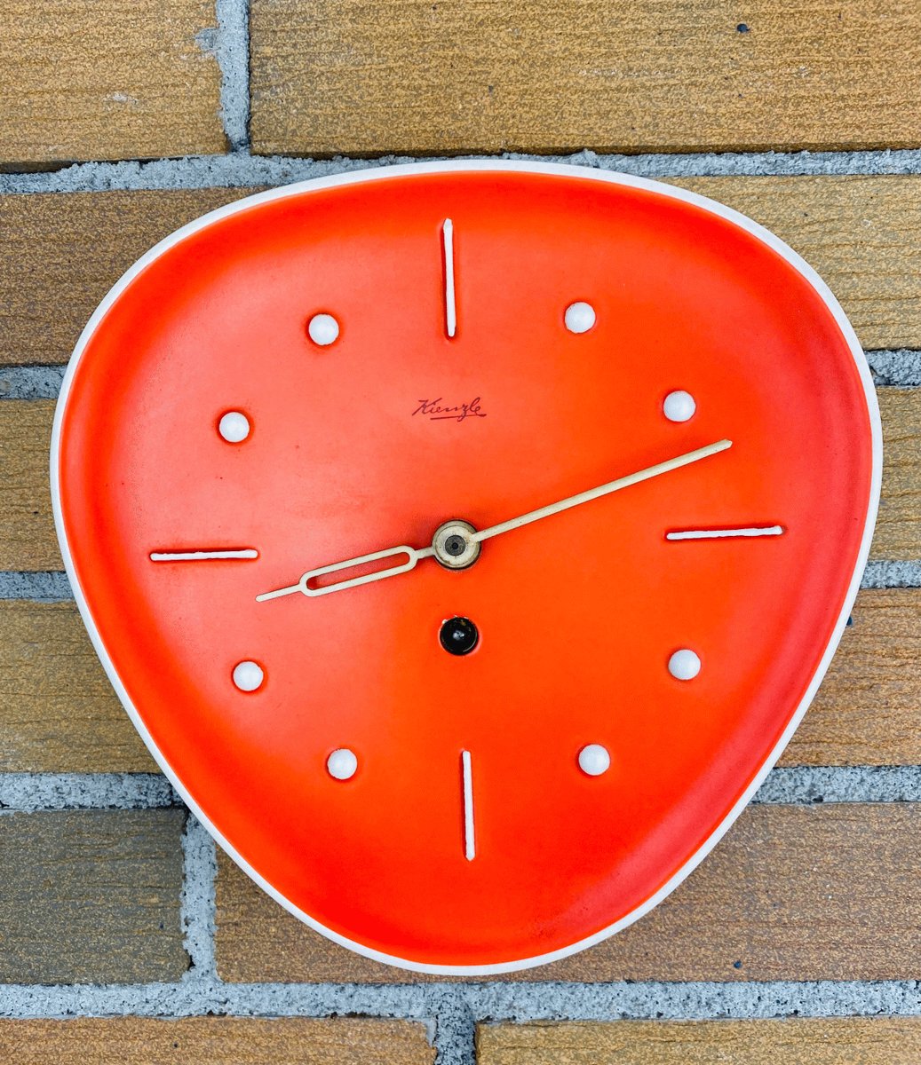 Wall Clock in Ceramic Teardrop Shape from Kienzle, 1950s for sale at Pamono