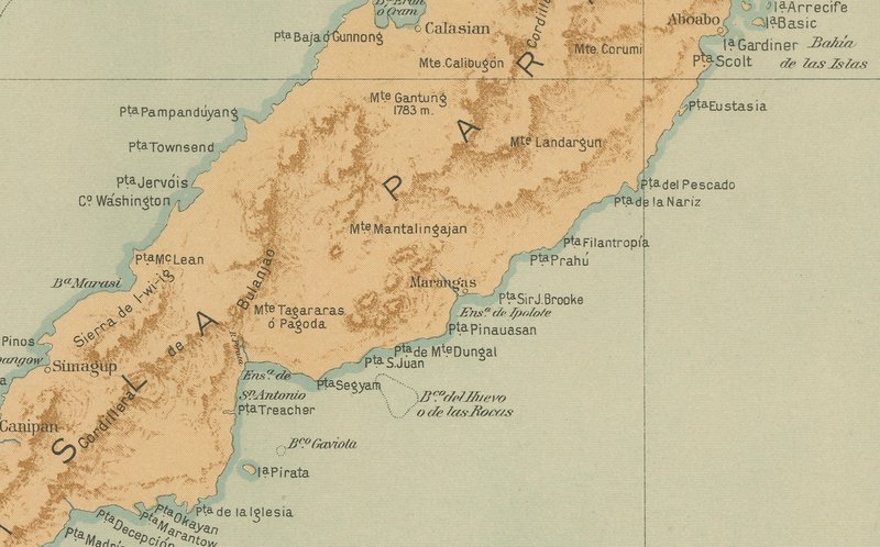 Map of Southern Palawan and the Balabac Islands Observatory of Manila ...