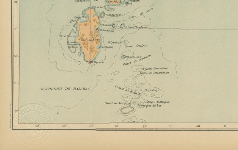 Map of Southern Palawan and the Balabac Islands Observatory of Manila ...