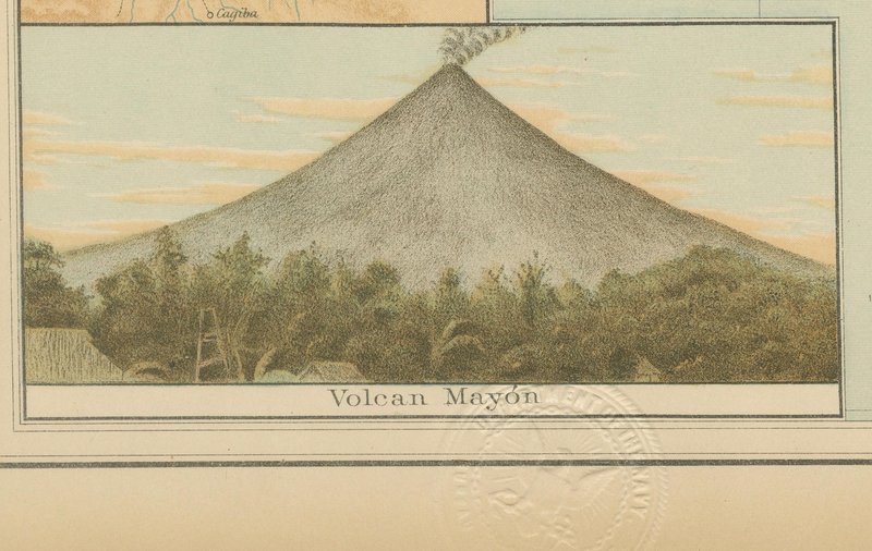 Map of Southeastern Luzon and Mayon Volcano, 1899 for sale at Pamono