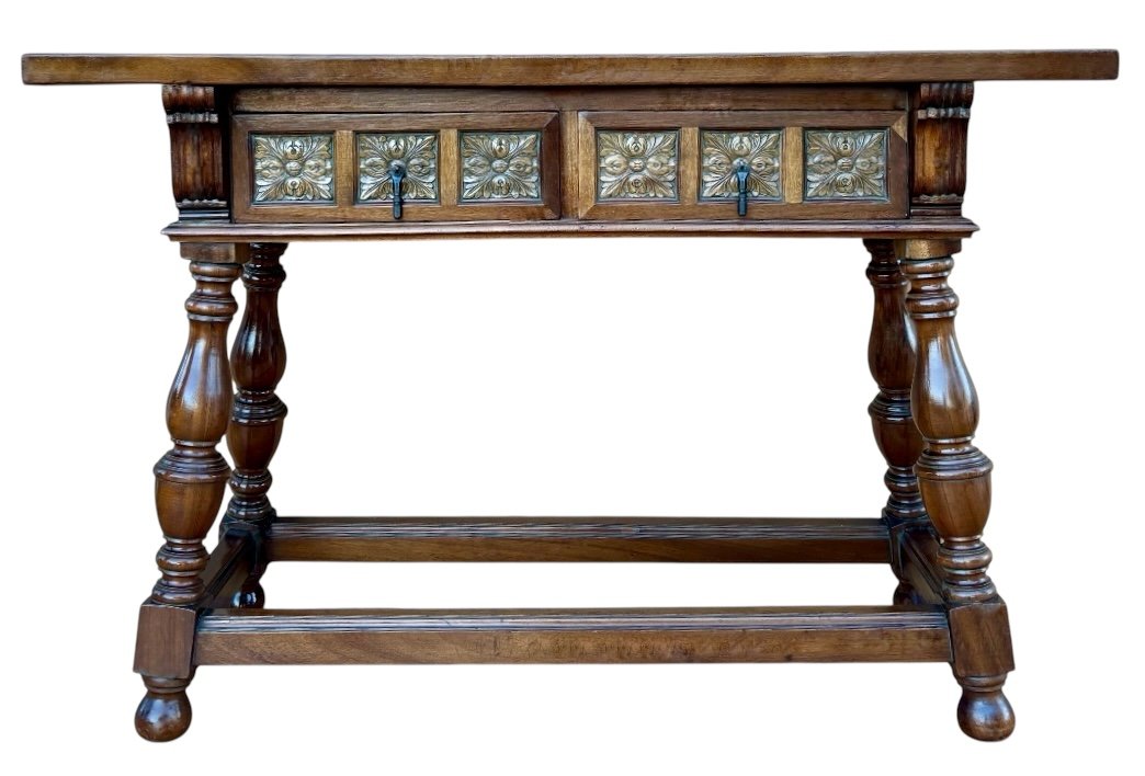 Spanish Console Table with Drawers and Turned Legs, 1920s for sale at ...