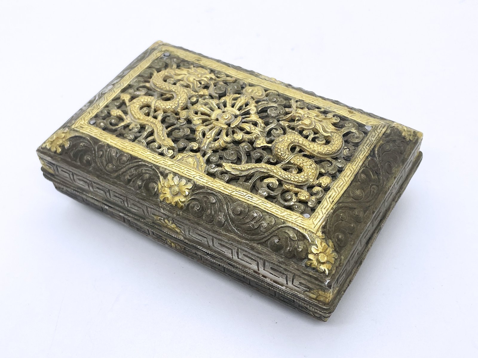 Bhutan Betel Box with Dragons and Double Vajra for sale at Pamono
