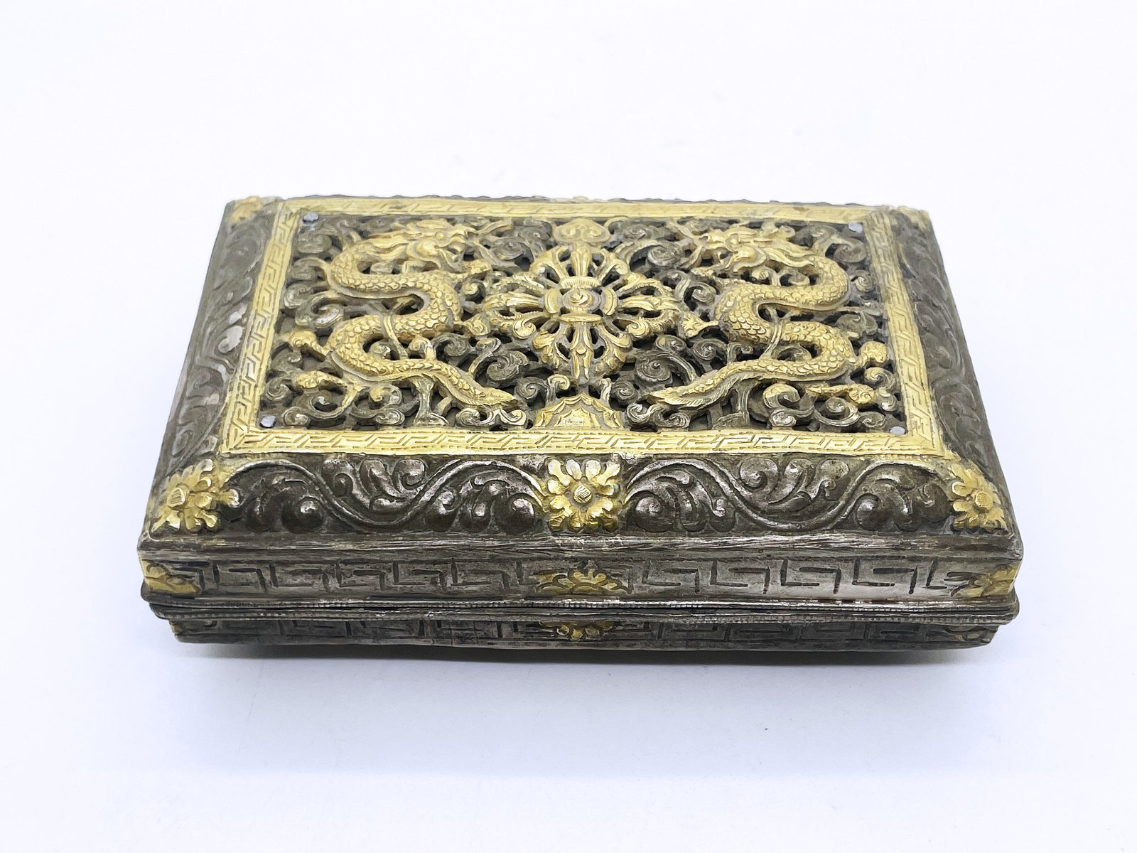 Bhutan Betel Box with Dragons and Double Vajra for sale at Pamono