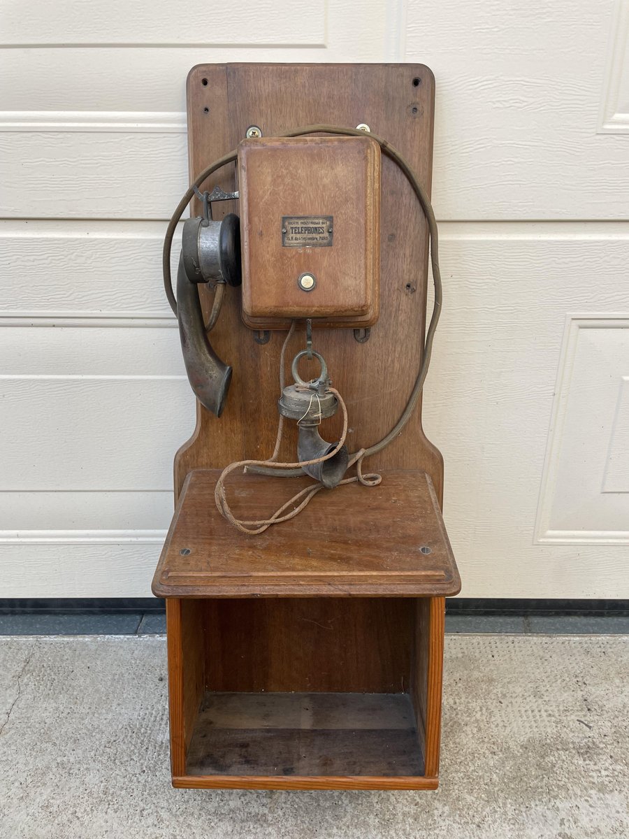 Antique Salt Box Telephone, 1890s for sale at Pamono