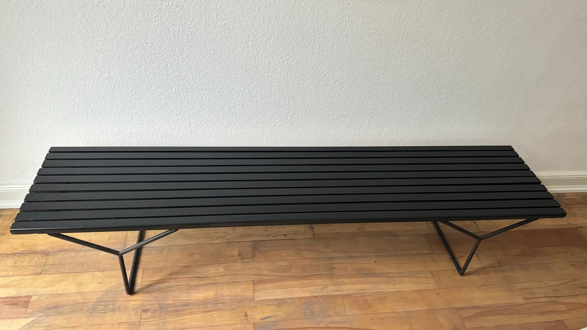Vintage Black Model 400 Bench attributed to Harry Bertoia for Knoll ...