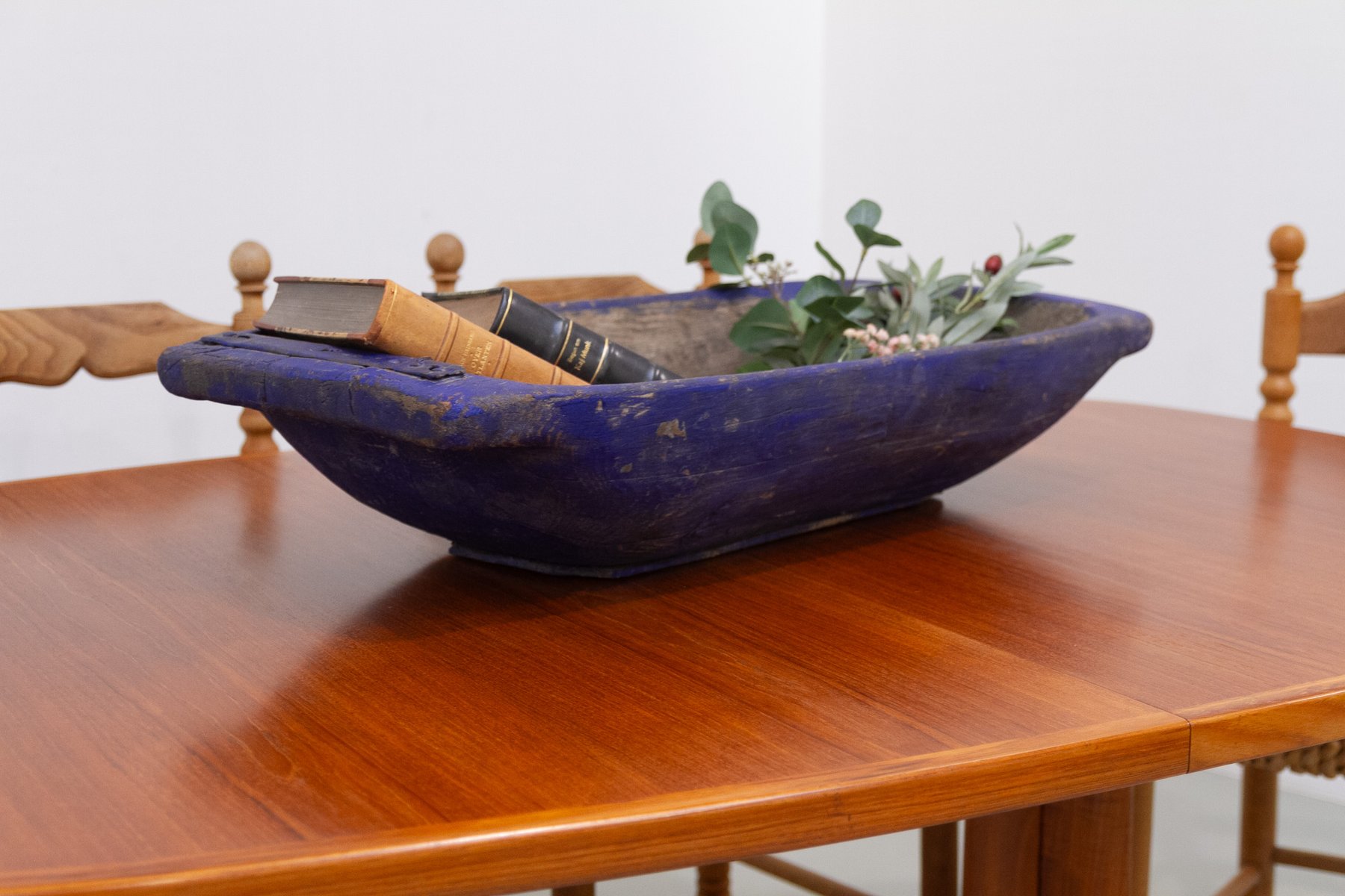 Large Antique Swedish Folk Art Blue Wooden Trough, Late 1800s for sale ...