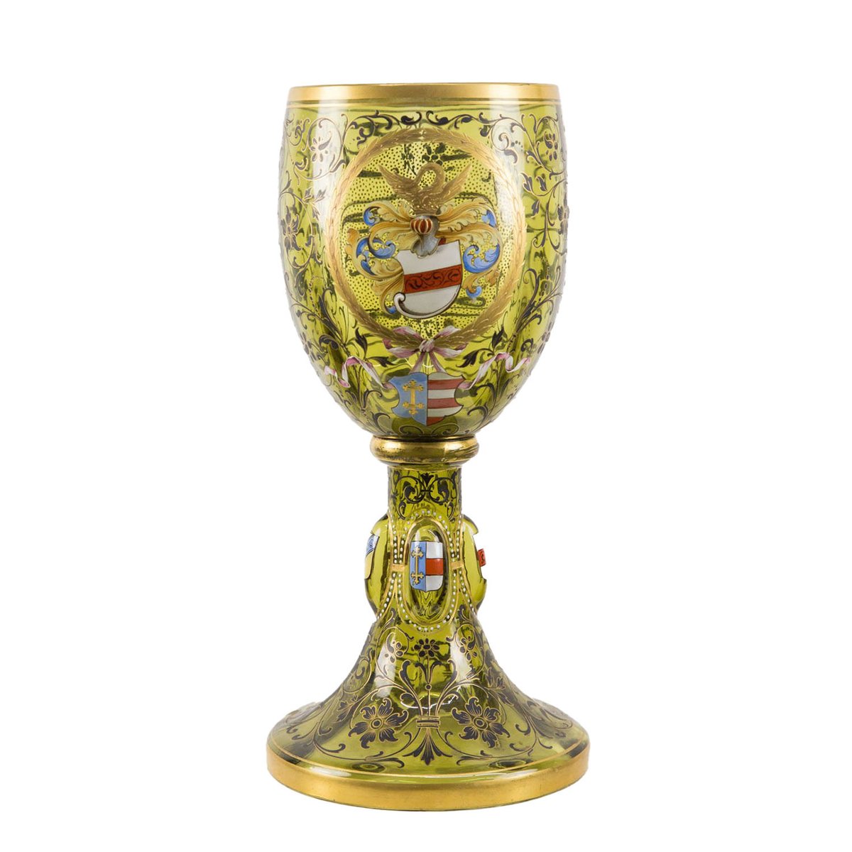 Large Glass Goblet from Bohemia, 1880s for sale at Pamono