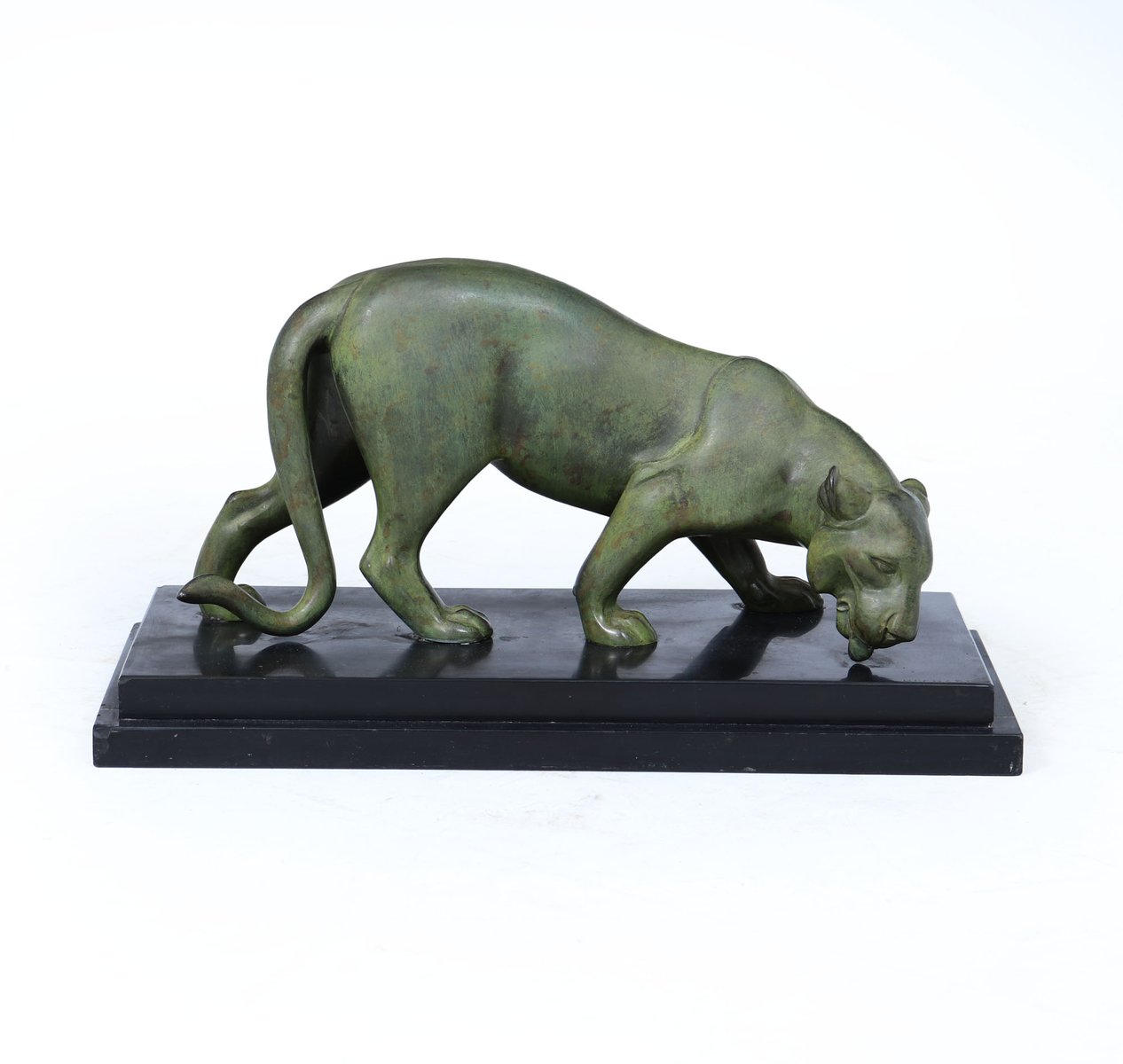 French Art Deco Patinated Bronze Panther by Irénée Rochard, 1920s for ...