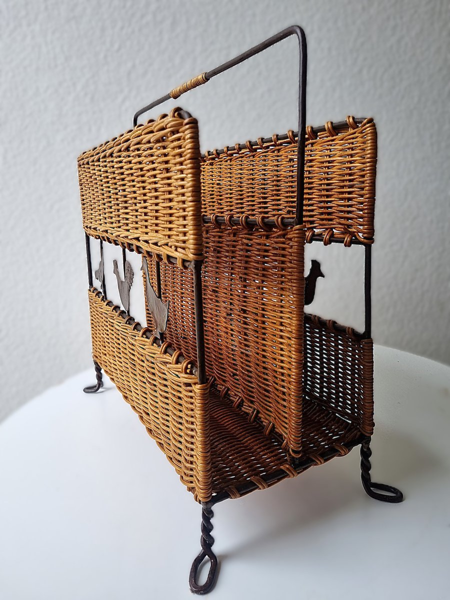 Vintage Newspaper Rack in Metal, 1970s for sale at Pamono
