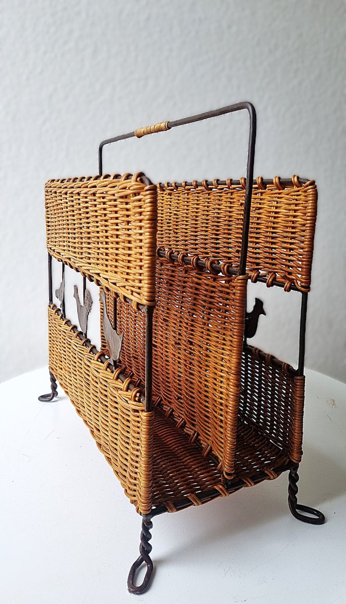 Vintage Newspaper Rack in Metal, 1970s for sale at Pamono