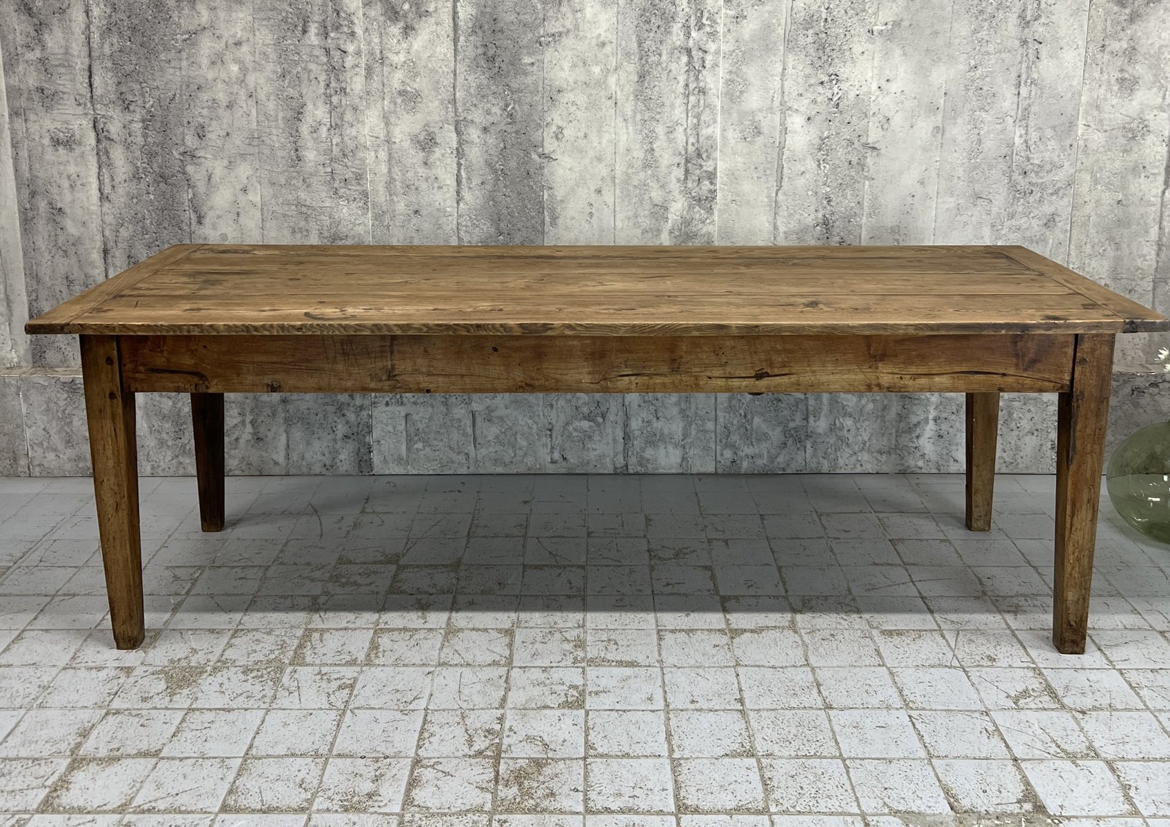 Rustic Taper Leg Dining Table for sale at Pamono